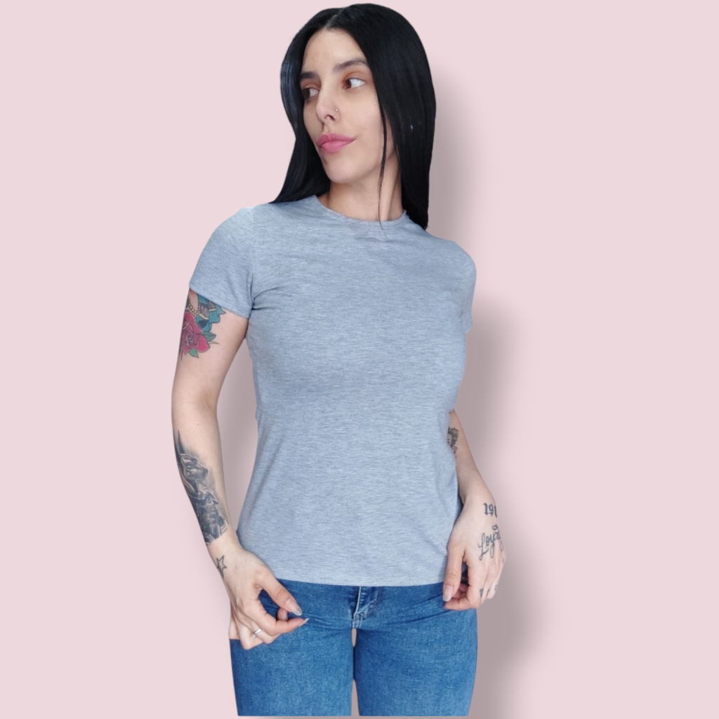 Remera Básica Manga Corta Cuello Cerrado de Modal - Talle Chico ...